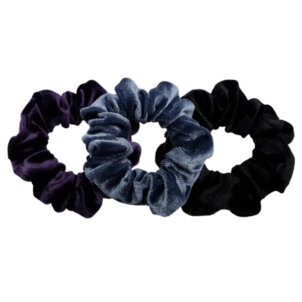 PINK PEWTER Luxe Velvet Scrunchies - Black Raspberry