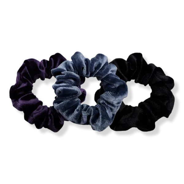 PINK PEWTER Luxe Velvet Scrunchies - Black Raspberry