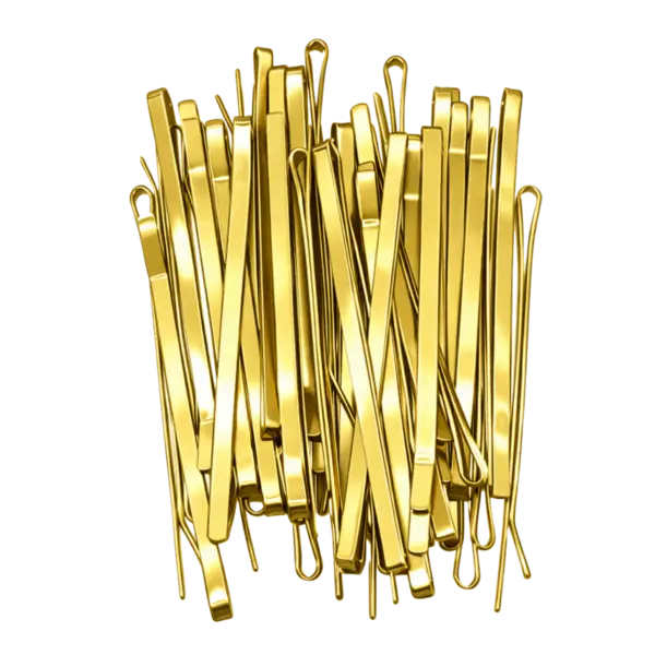 PINK PEWTER Professional Flat Metal Styling Bobby Pins - Gold