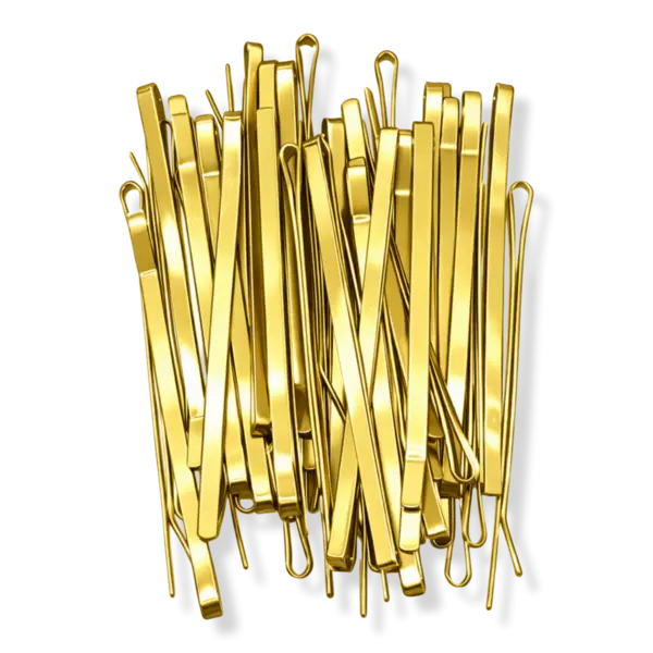 PINK PEWTER Professional Flat Metal Styling Bobby Pins - Gold