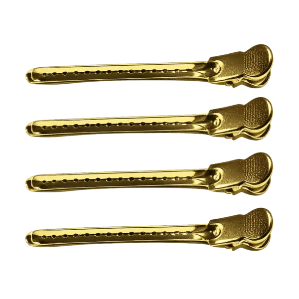 PINK PEWTER Metal Sectioning Hair Clips - Gold Bars