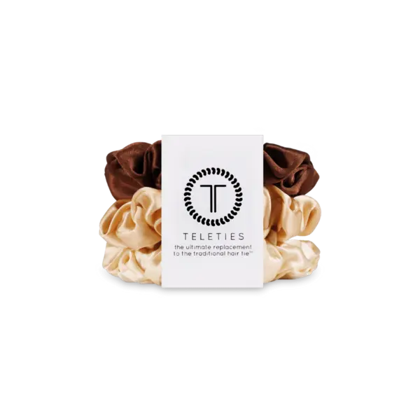 TELETIES Small Silk Scrunchies - For The Love Of Nudes
