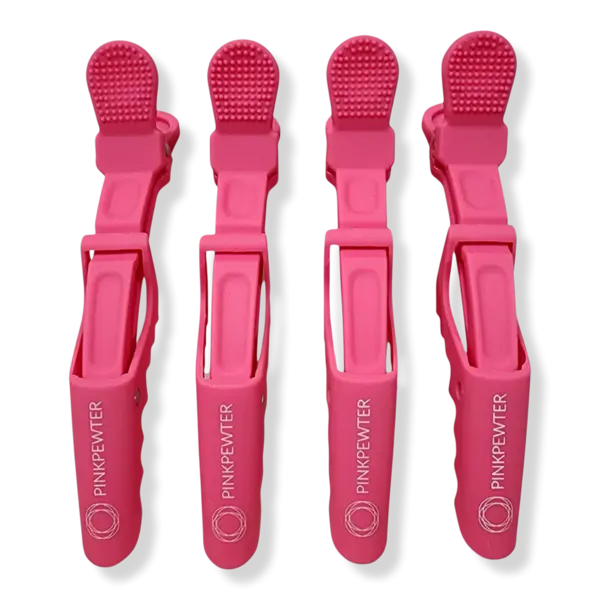 PINK PEWTER Professional Crocodile Grip No-slip Sectioning Clips - Pink