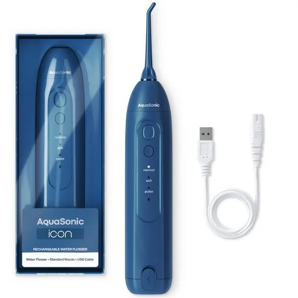 AQUASONIC Icon Rechargeable Water Flosser - Navy