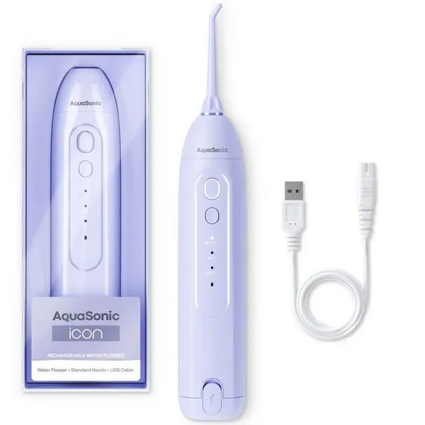 AQUASONIC Icon Rechargeable Water Flosser - Purple