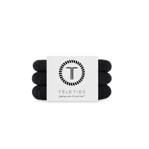 TELETIES Small Hair Ties - Jet Black