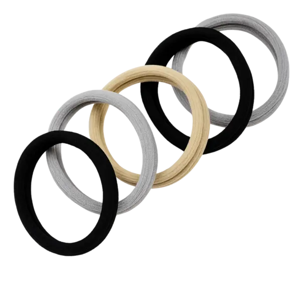 PINK PEWTER Gentle Cotton Comfort Hair Ties - Grayscale