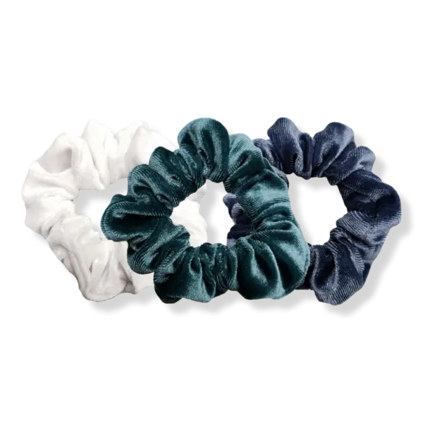 PINK PEWTER Velvet Scrunchies Set