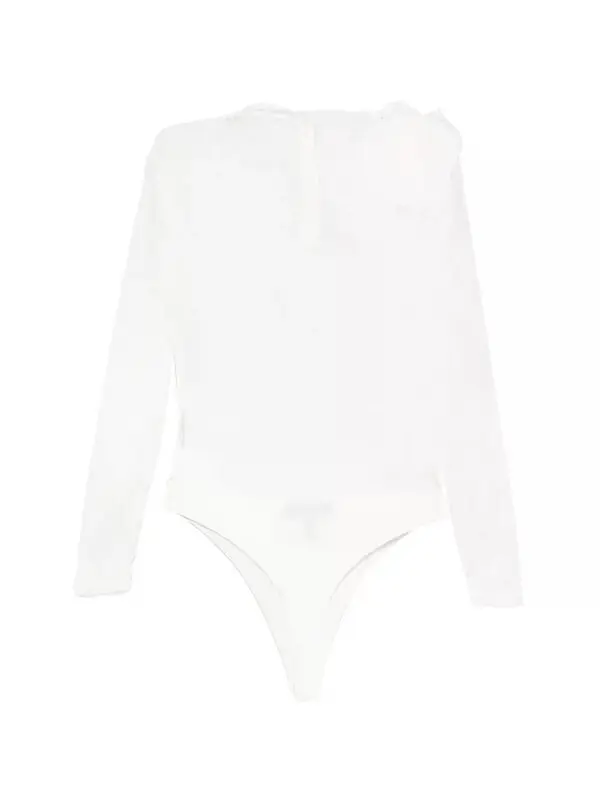 NISSA Floral-appliqué Lace Body - White