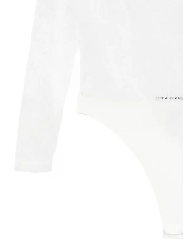 NISSA Floral-appliqué Lace Body - White