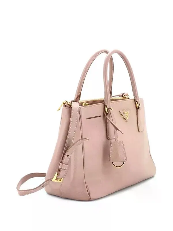 Prada Double Zip Lux Saffiano Leather Small Tote Bag