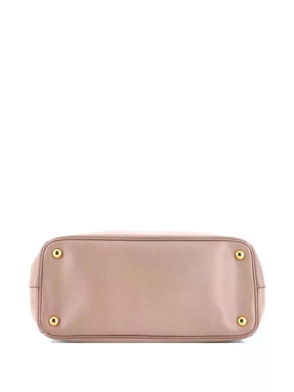 Prada Double Zip Lux Saffiano Leather Small Tote Bag