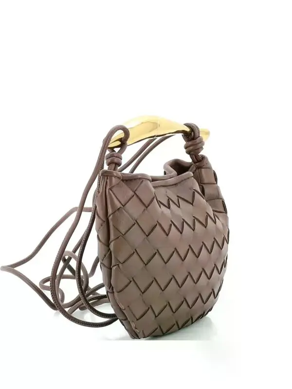 Bottega Veneta Sardine Top Handle Bag Intrecciato Nappa Mini Satchel - Brown