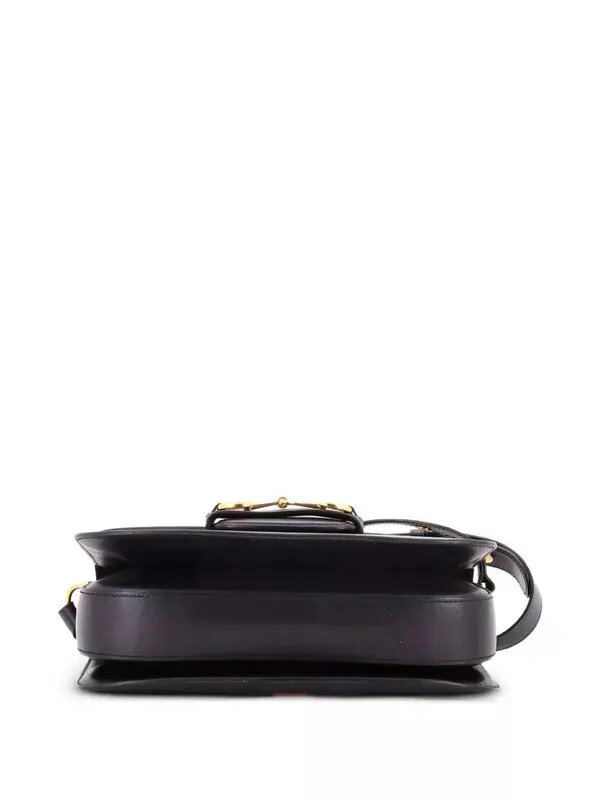 Gucci Horsebit 1955 Leather With Web Velvet Detail Shoulder Bag - Blue