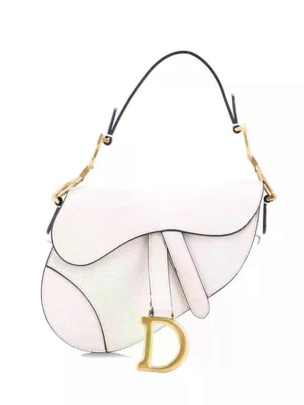 Dior Saddle Handbag Leather Mini Shoulder Bag - Neutrals