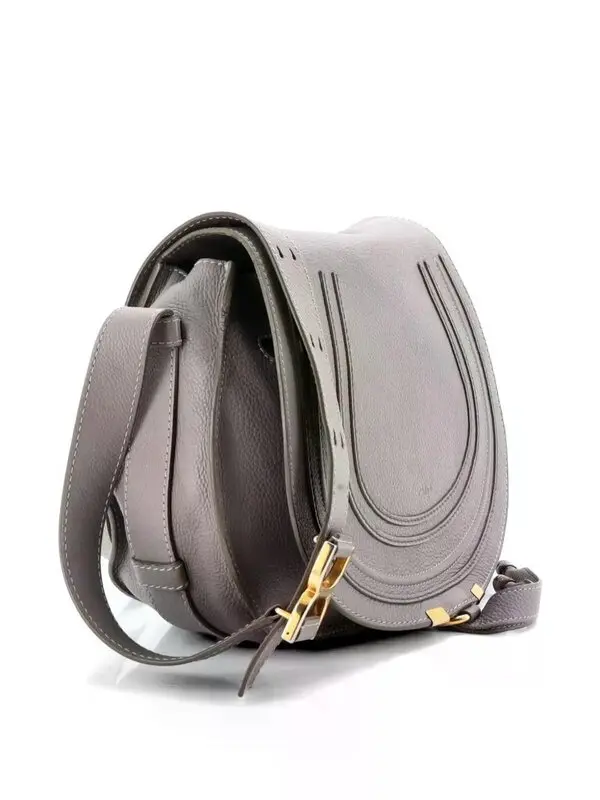 Chloé Marcie Leather Medium Crossbody Bag - Grey