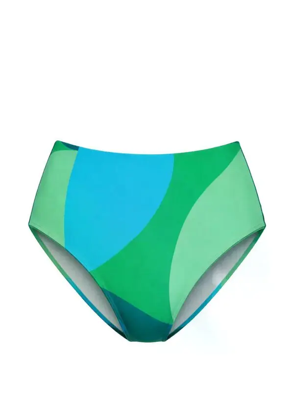 Seafolly Geometric-print High-waist Bikini Bottom - Blue