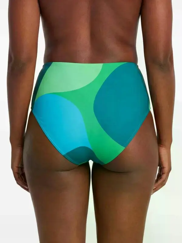 Seafolly Geometric-print High-waist Bikini Bottom