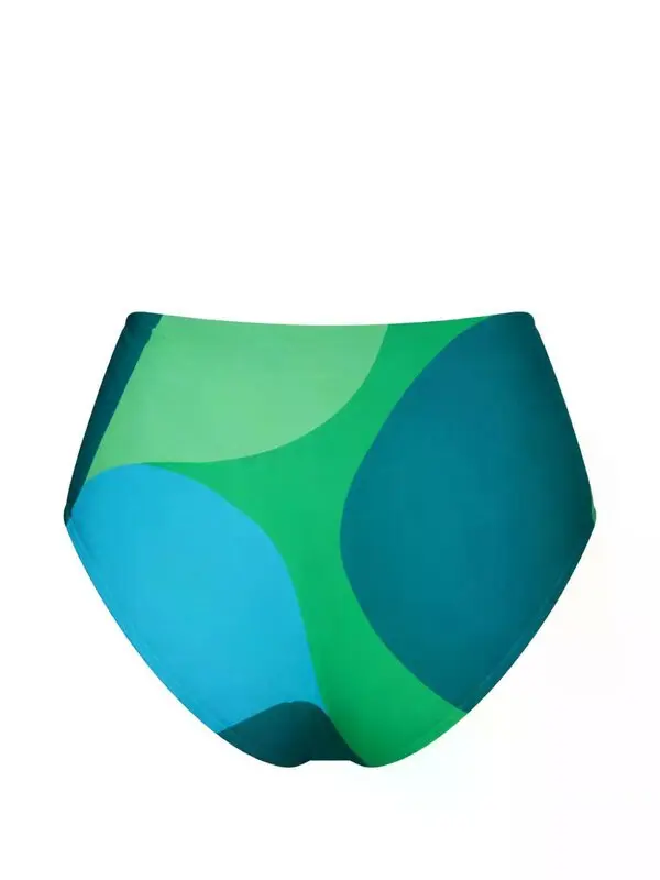 Seafolly Geometric-print High-waist Bikini Bottom