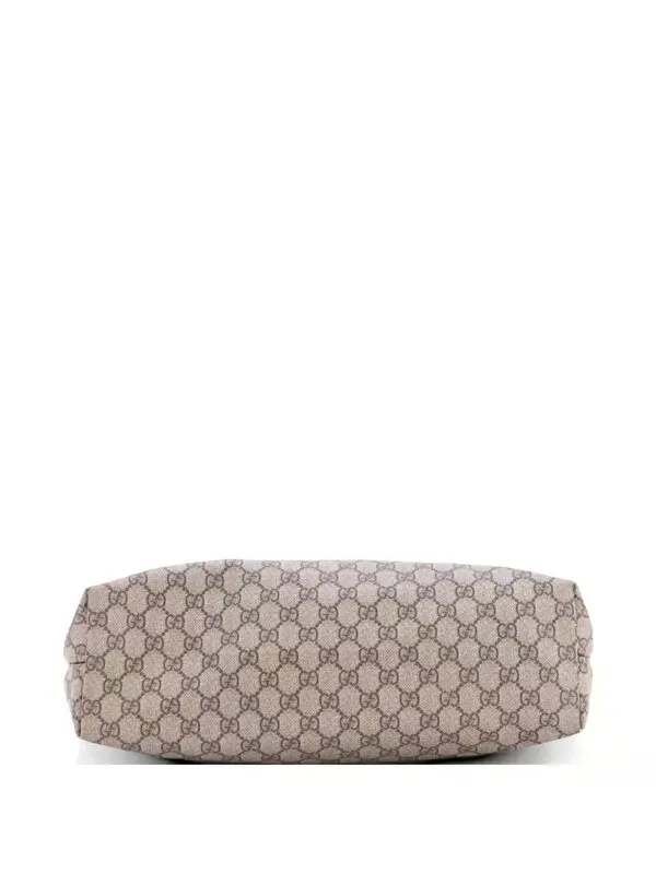Gucci Gg Coated Canvas Leather Medium Tote Bag - Brown