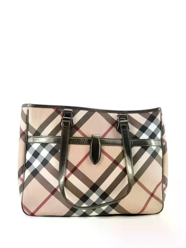 Burberry Nova Check Coated Canvas Large Tote Bag - Neutrals