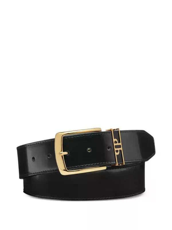 Philipp Plein Leather Belt With Logo Detail - Black