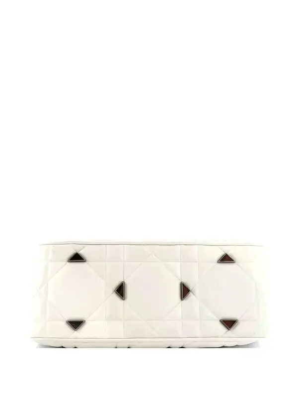 Dior Lady 95.22 Embossed Leather Tote Bag - White