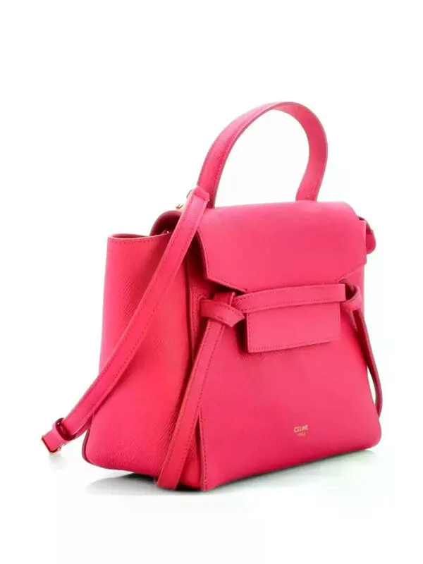 Celine Belt Bag Textured Leather Nano Shoulder Bag - Pink