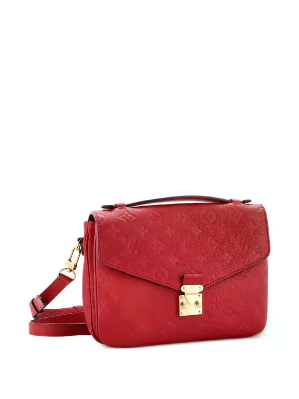 LOUIS VUITTON Pochette Metis Monogram Empreinte Leather Crossbody Bag - Red