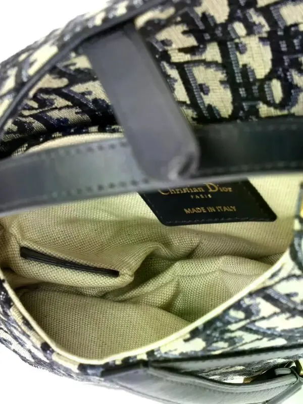 Dior Saddle Handbag Oblique Canvas Mini Shoulder Bag - Blue
