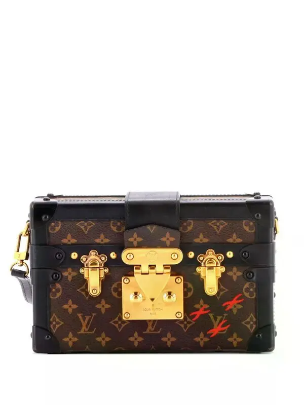 LOUIS VUITTON Petite Malle Handbag Monogram Canvas Clutch - Black