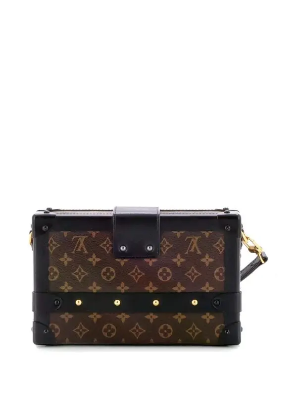 LOUIS VUITTON Petite Malle Handbag Monogram Canvas Clutch - Black