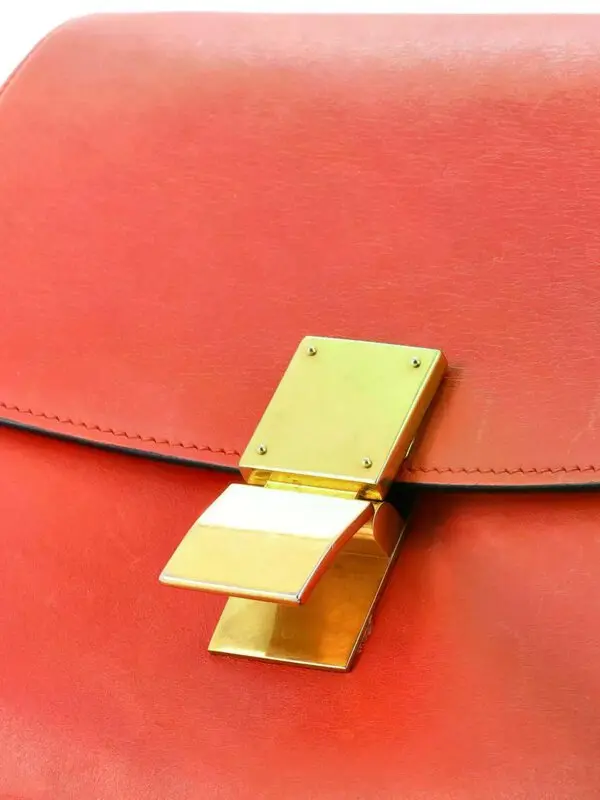 Celine Classic Box Medium Crossbody Bag - Red