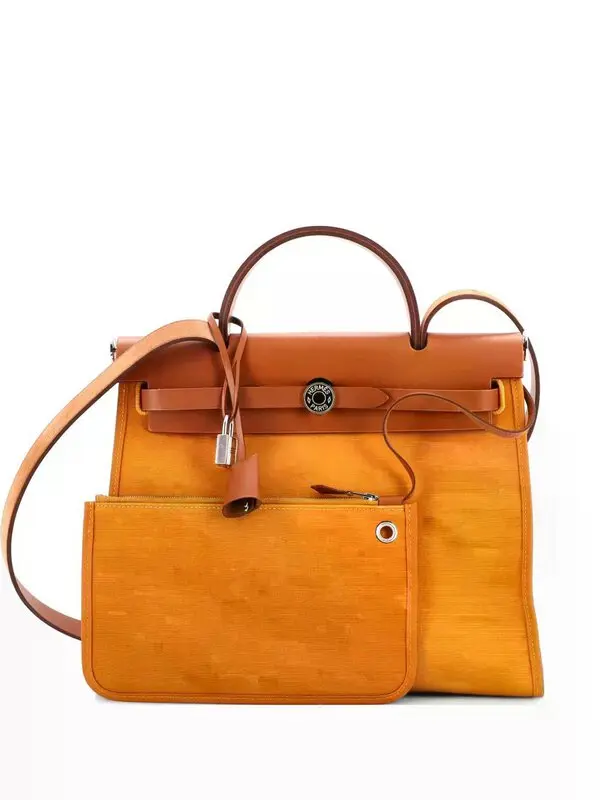 Hermès Herbag Zip Leather And Toile 31 Shoulder Bag