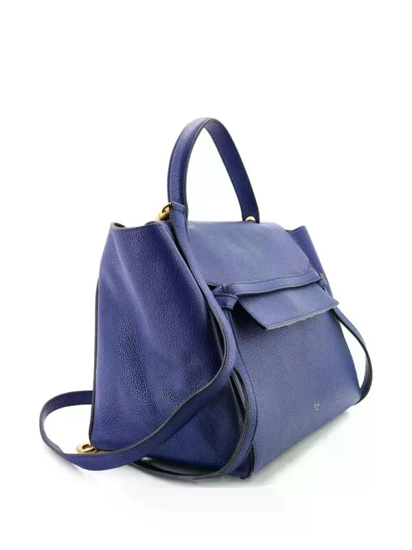 Celine Belt Bag Textured Leather Mini Shoulder Bag - Blue