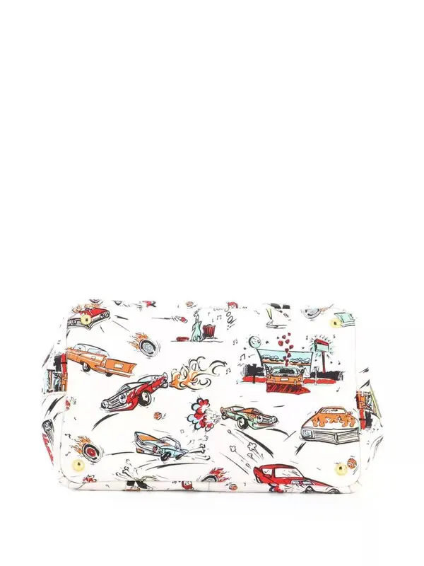 Prada Canapa Convertible Printed Canvas Medium Tote Bag