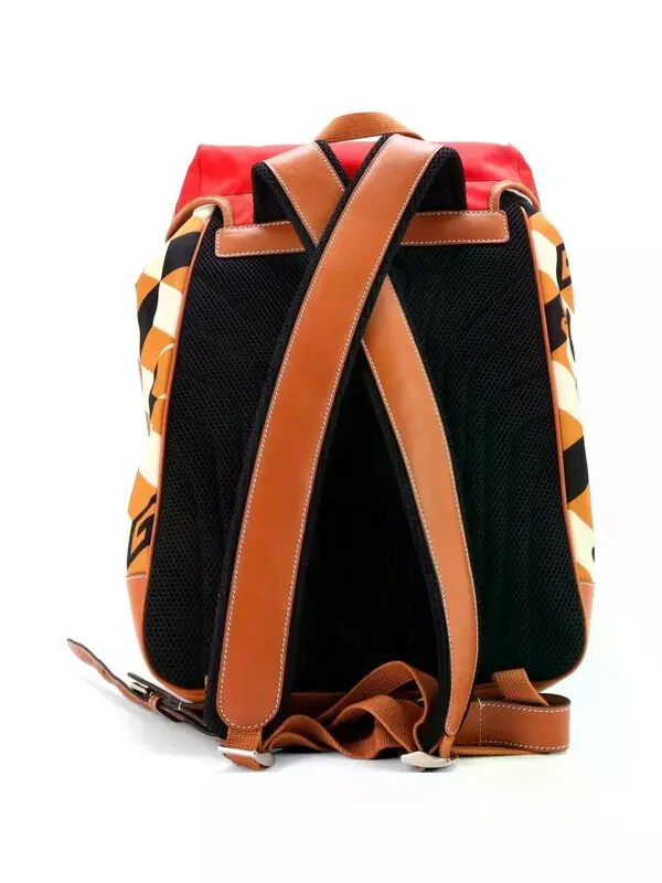 Gucci Interlocking G Patch Flap Buckle Printed Backpack - Neutrals