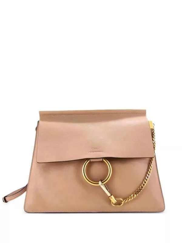 Chloé Faye Leather Medium Shoulder Bag - Neutrals