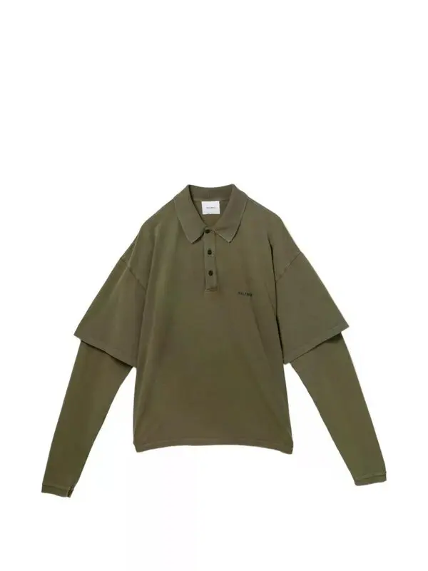 HALFBOY Logo-embroidered Long Sleeve Polo Top