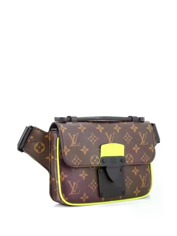 LOUIS VUITTON S Lock Sling Bag Macassar Monogram Canvas