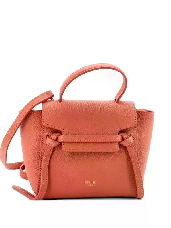 Celine Belt Bag Textured Leather Pico Shoulder Bag - Pink