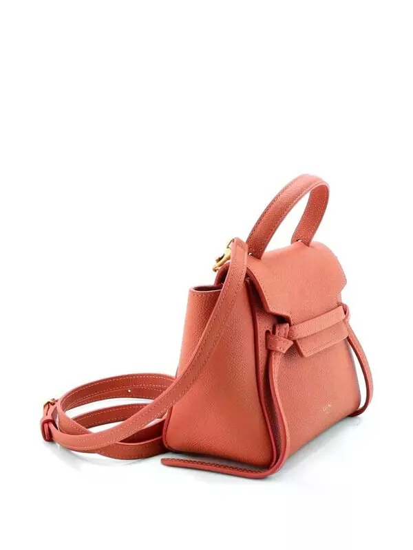 Celine Belt Bag Textured Leather Pico Shoulder Bag - Pink