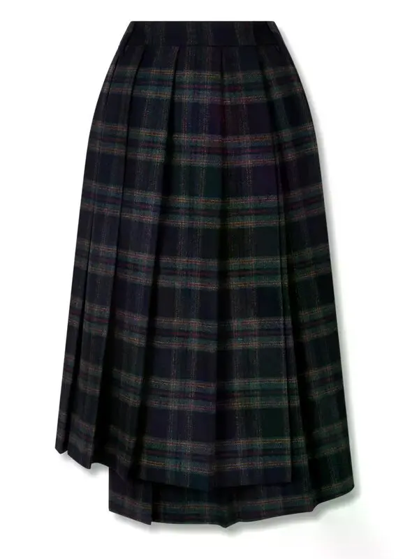 STUDIO TOMBOY Checked Pleated Wrap Skirt