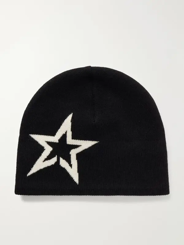 Perfect Moment Intarsia Wool-blend Beanie - Black