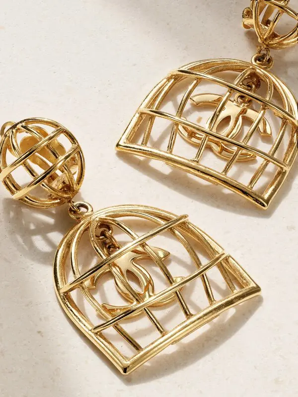 SUSAN CAPLAN Chanel -plated Clip-on Drop Earrings