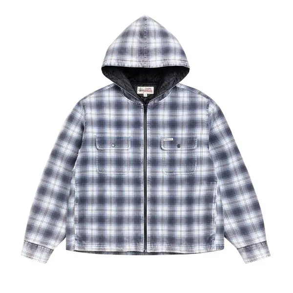 StÜssy Zip Hooded Plaid Shirt