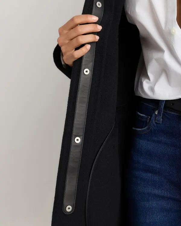 Quince 100% Mongolian Cashmere Double-faced Cocoon Coat With Shawl Collar