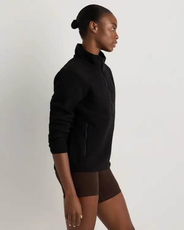 Quince Sherpa Half-zip Jacket - Black