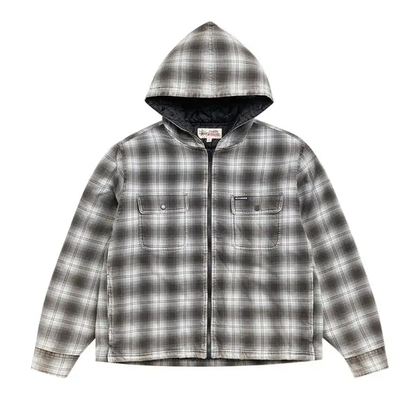 StÜssy Plaid Zip Hooded Shirt