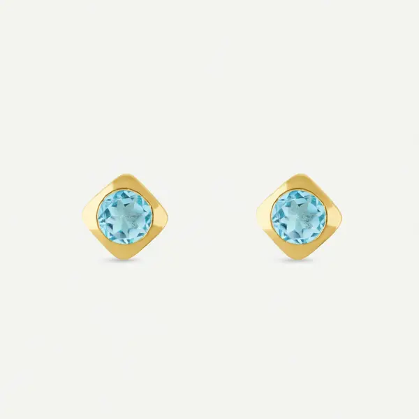 SOPHIE BLAKE Deco Studs Blue Topaz - Gold